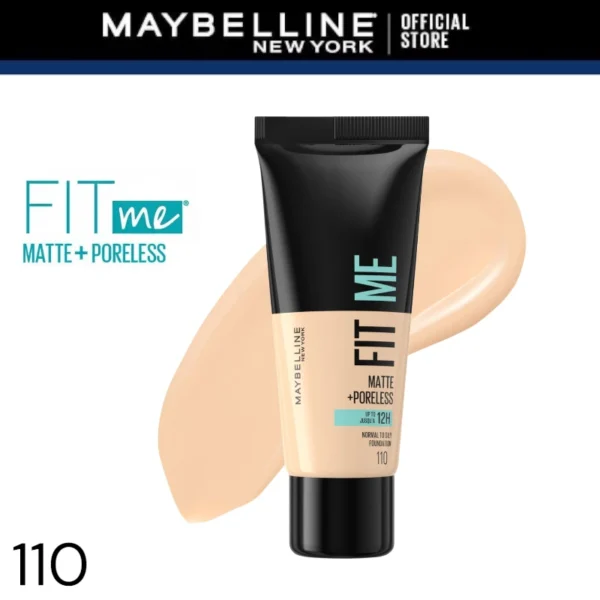 Buy Maybelline Fit Me Matte + Poreless Foundation - 110 Porcelain ...